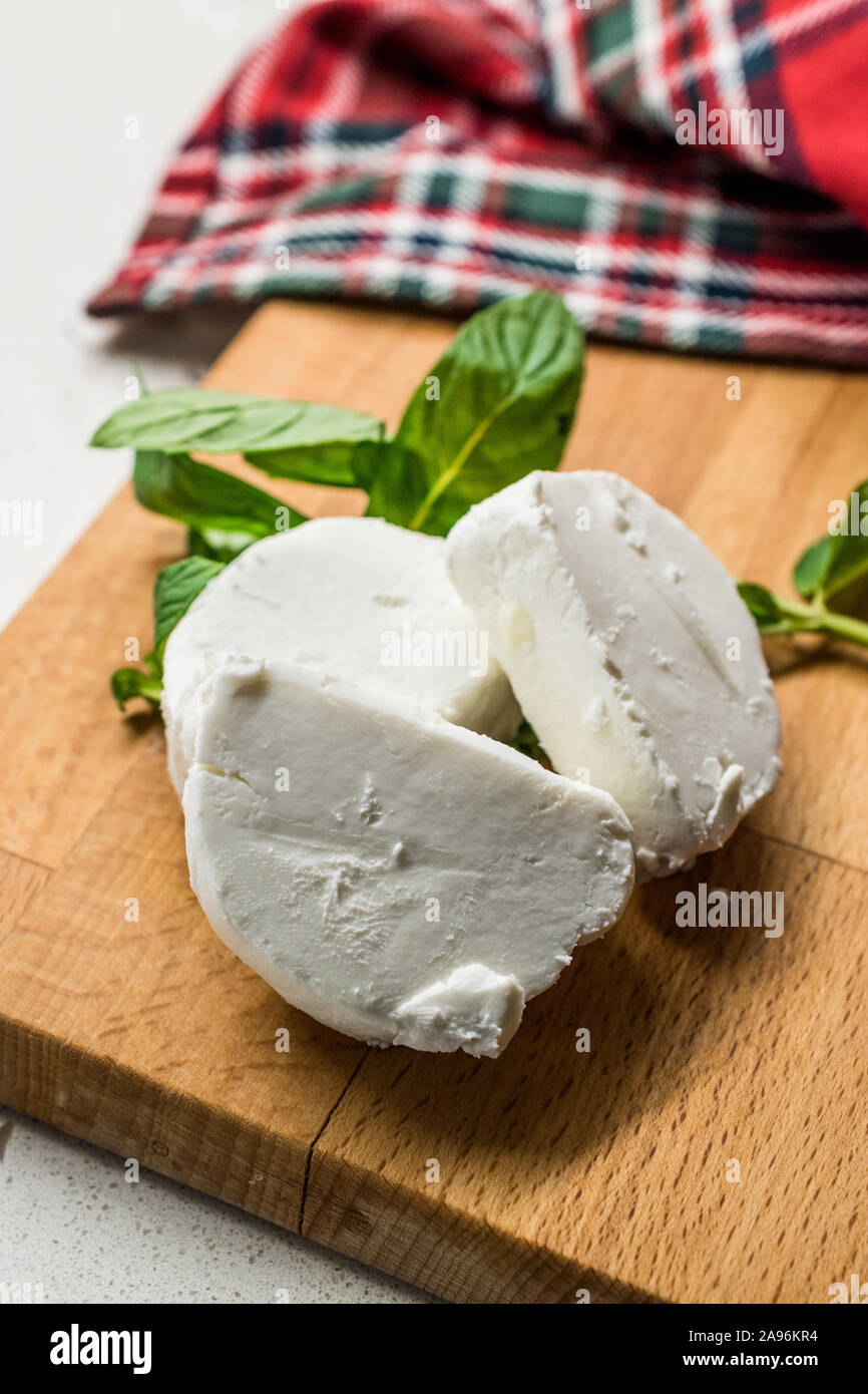Goat Cheese Slices on Wooden Board. Ready to Eat. Organic Food Stock ...