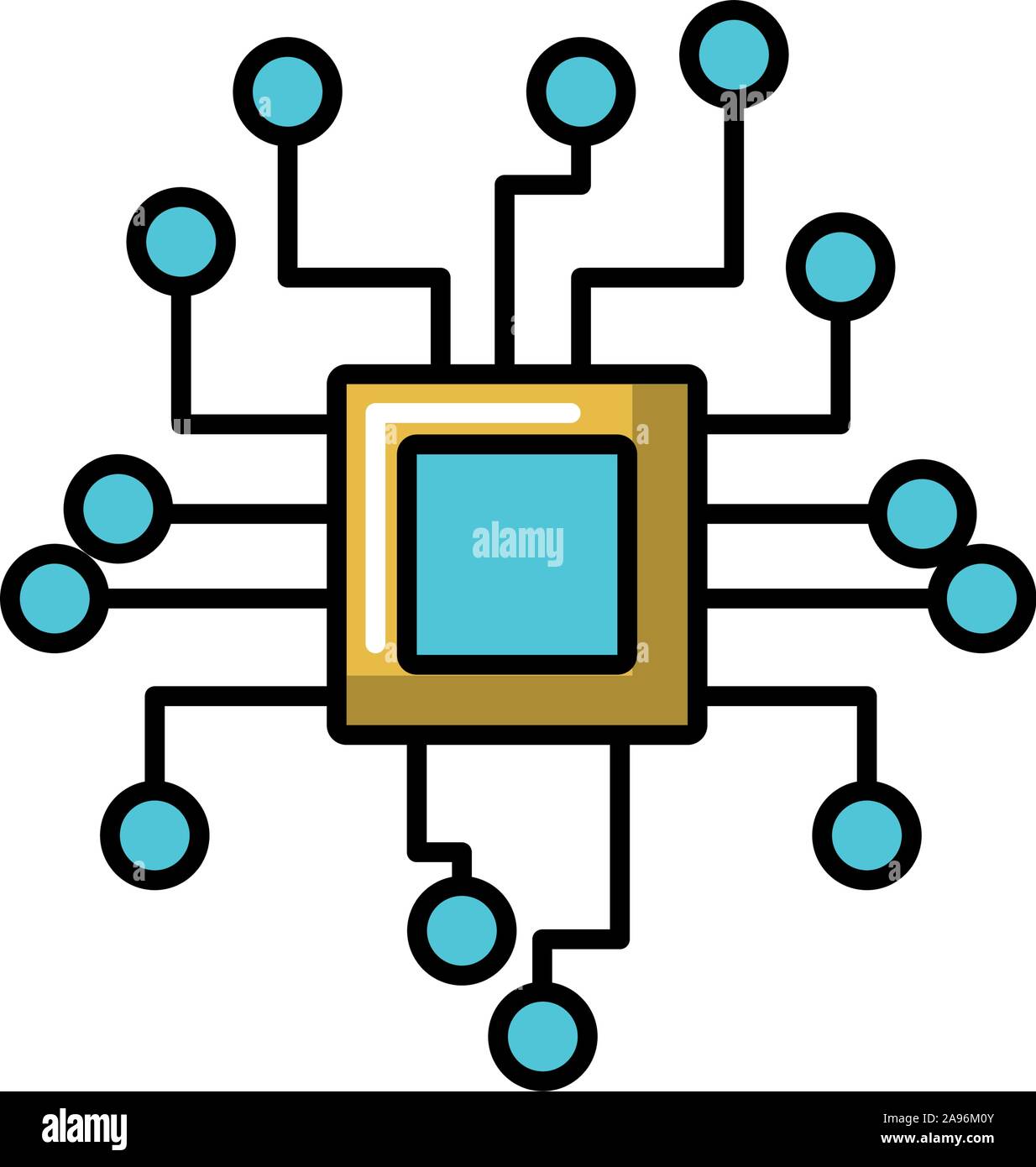 motherboard icon design, Digital technology communication social media ...