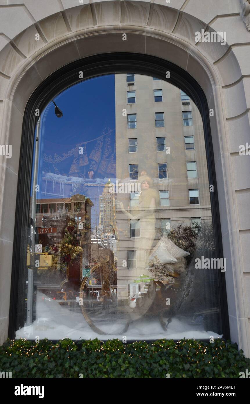 Spectacular window display at Ralph Lauren in NYC on December 11, 2013 ...