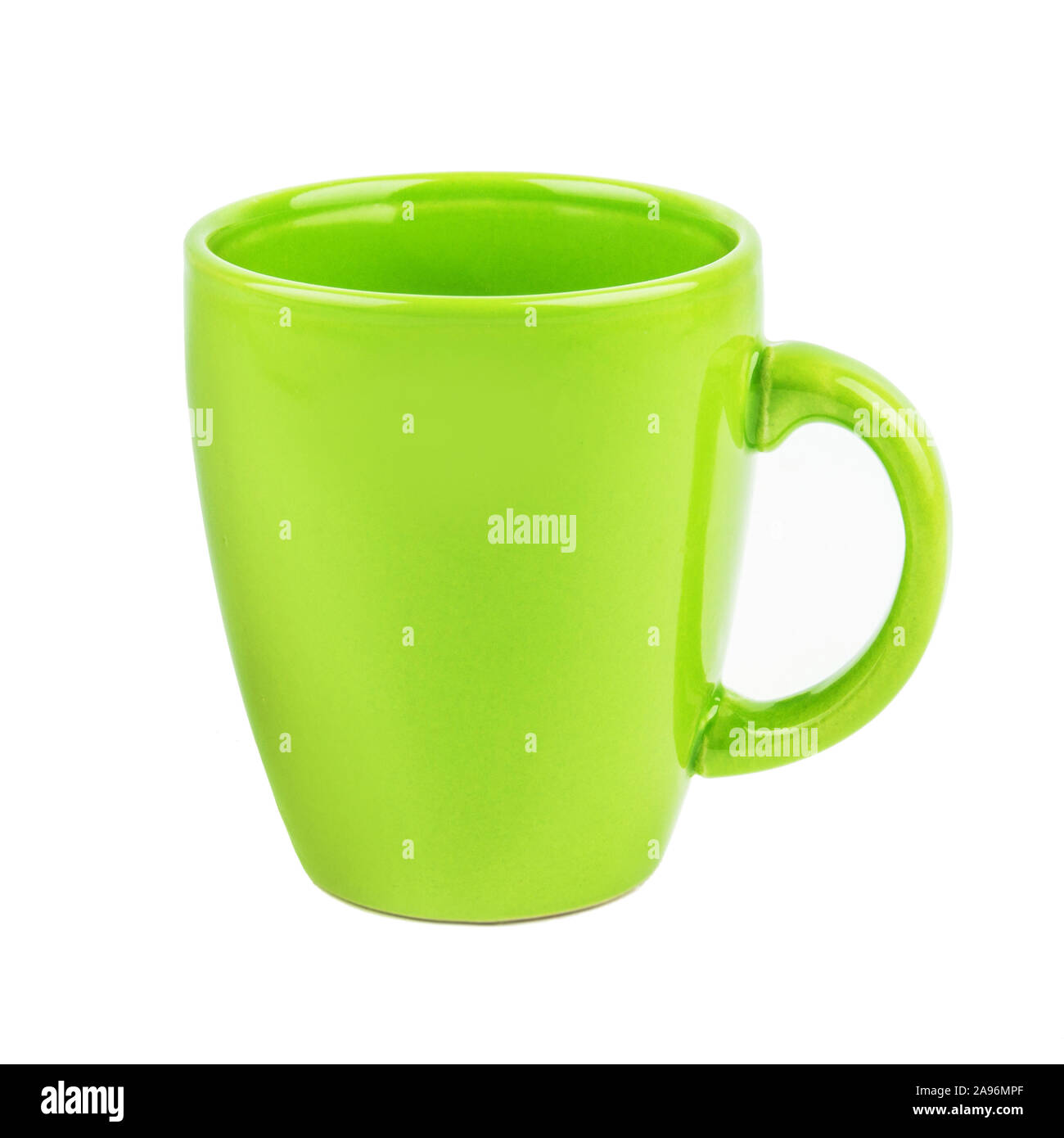 Green mug isolated against white background Stock Photo - Alamy