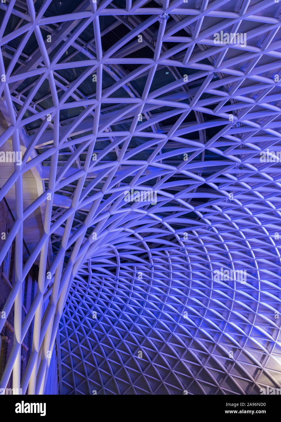 The steel grid structure that forms the roof in the departures ...