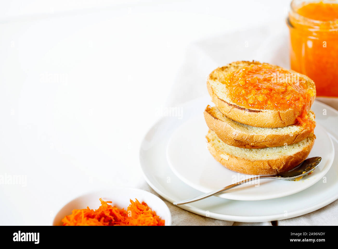 Vegetarian organic sweet carrot jam or marmalade toast topping for ...