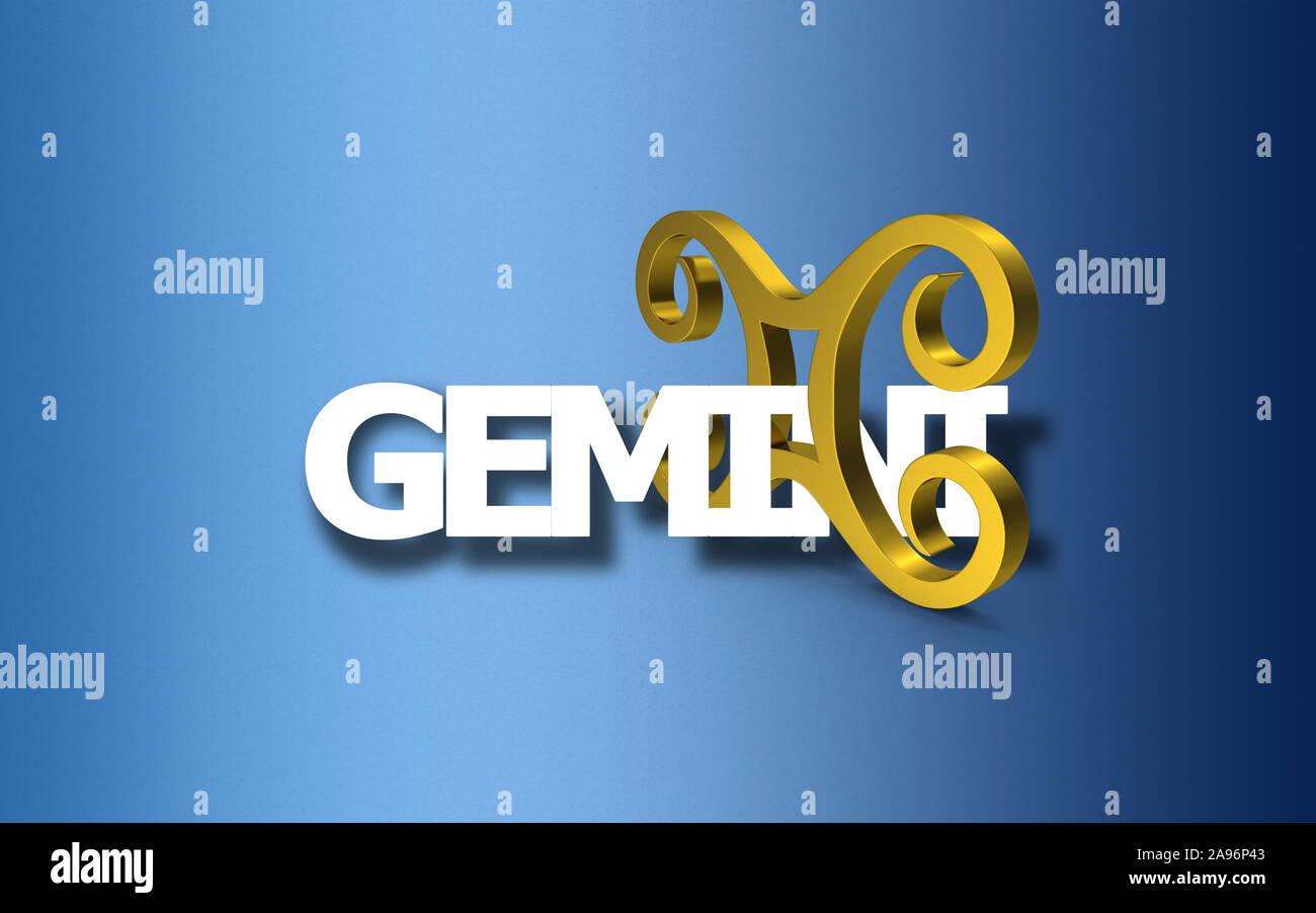 Produced with Photoshop and 3D software. Gemini astrology sign is ...