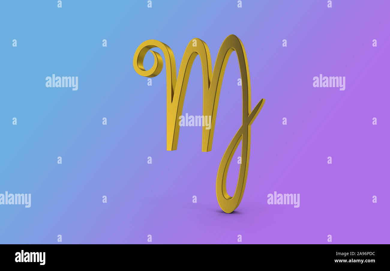 Produced with Photoshop and 3D software. Virgo astrology sign over a ...