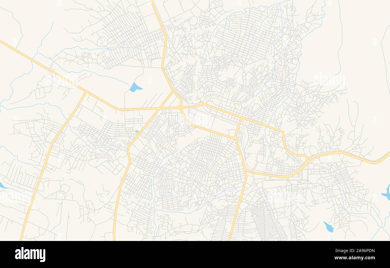 Printable street map of Chimoio, Mozambique. Map template for business ...