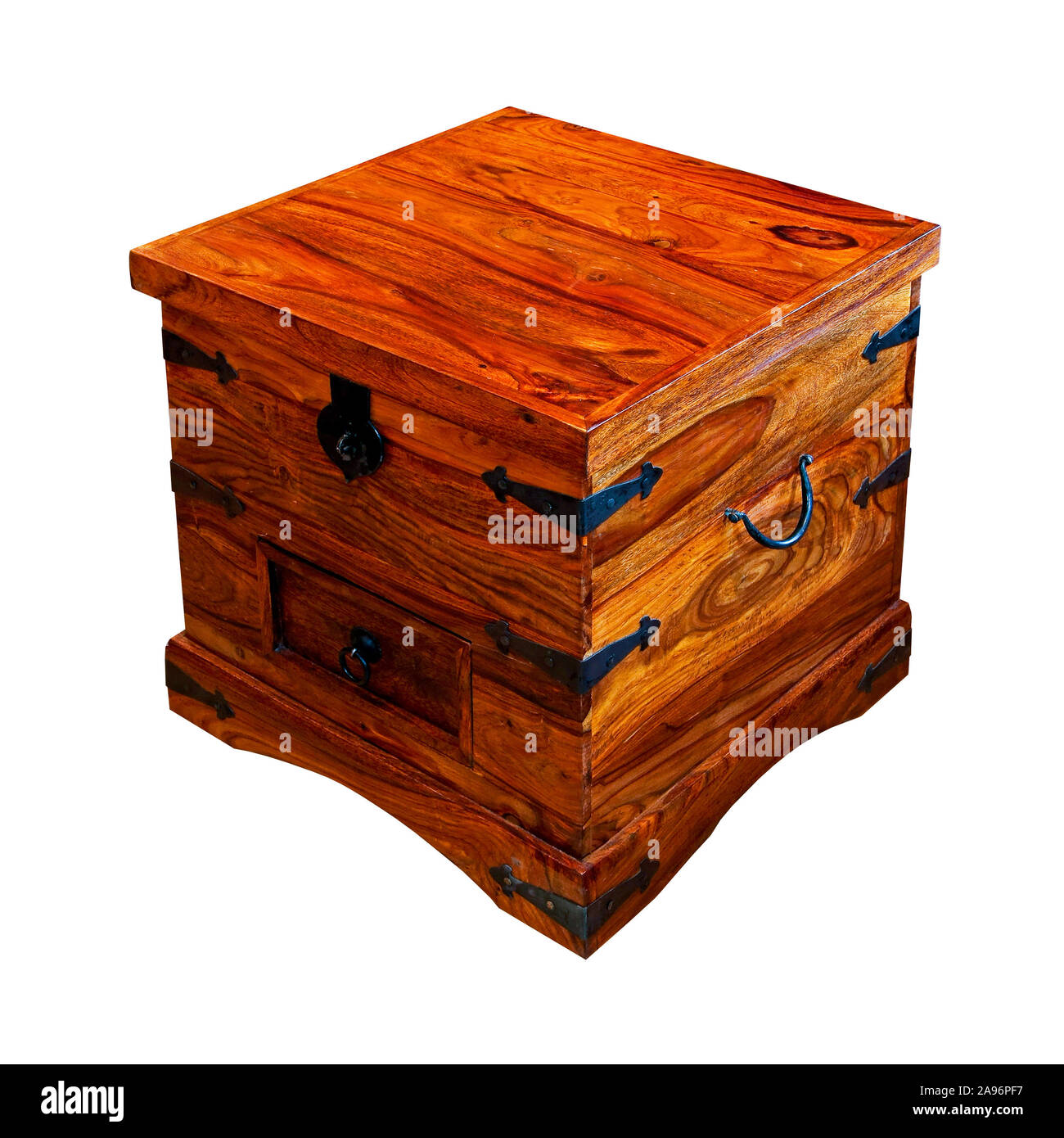 Wooden chest box isolated included clipping path Stock Photo - Alamy
