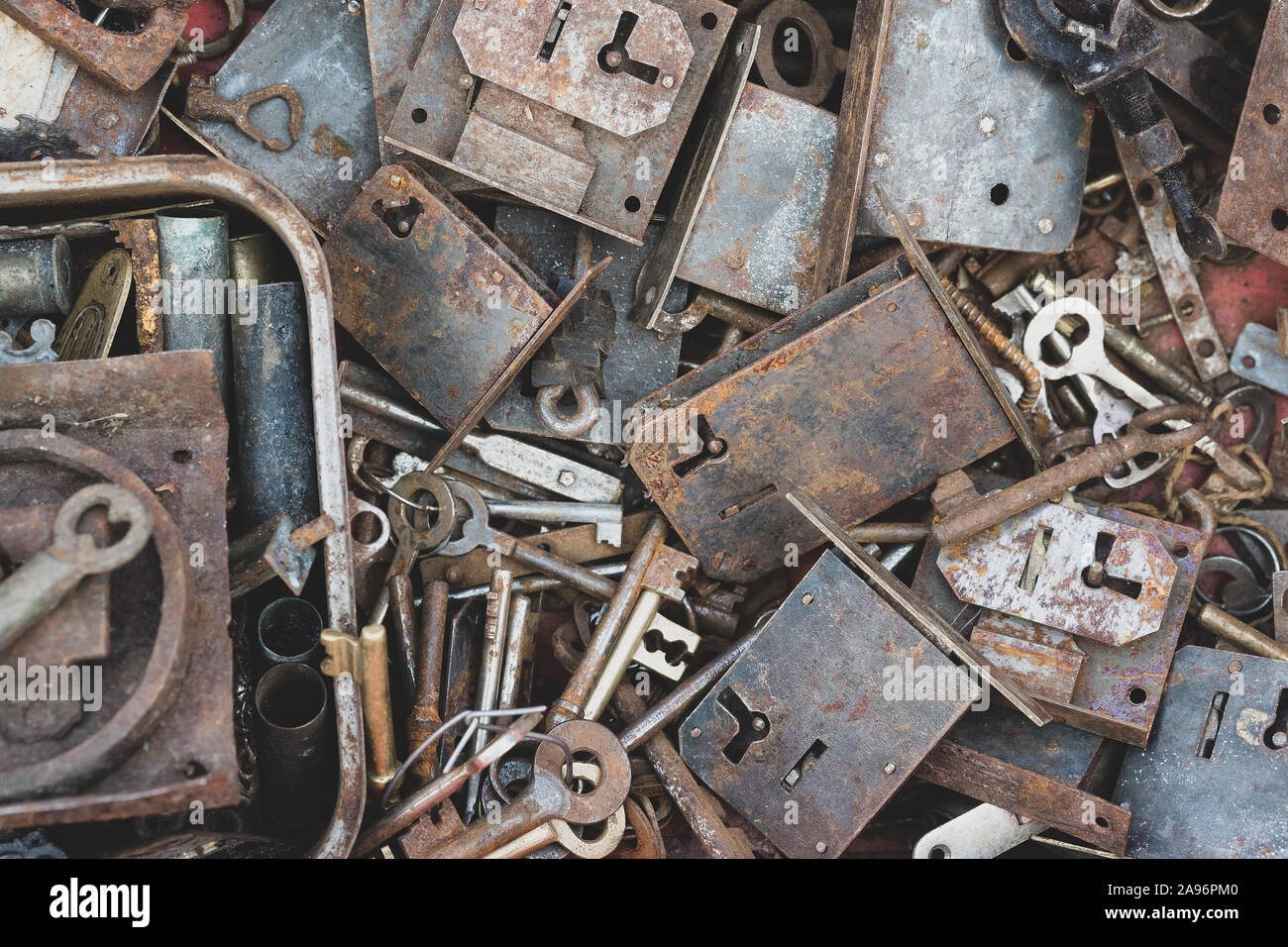 Old keys and locks at the fair Stock Photo - Alamy