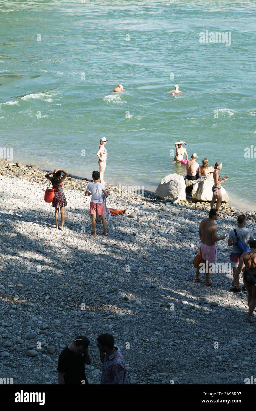 beach by the Rhine, Basel Stock Photo - Alamy