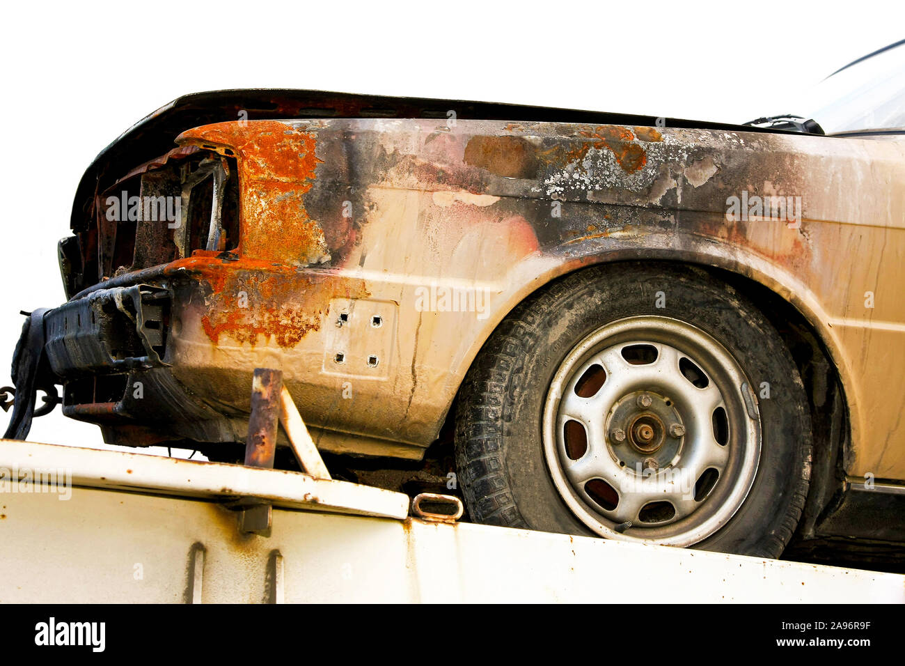 Close up shot of car after fire Stock Photo - Alamy