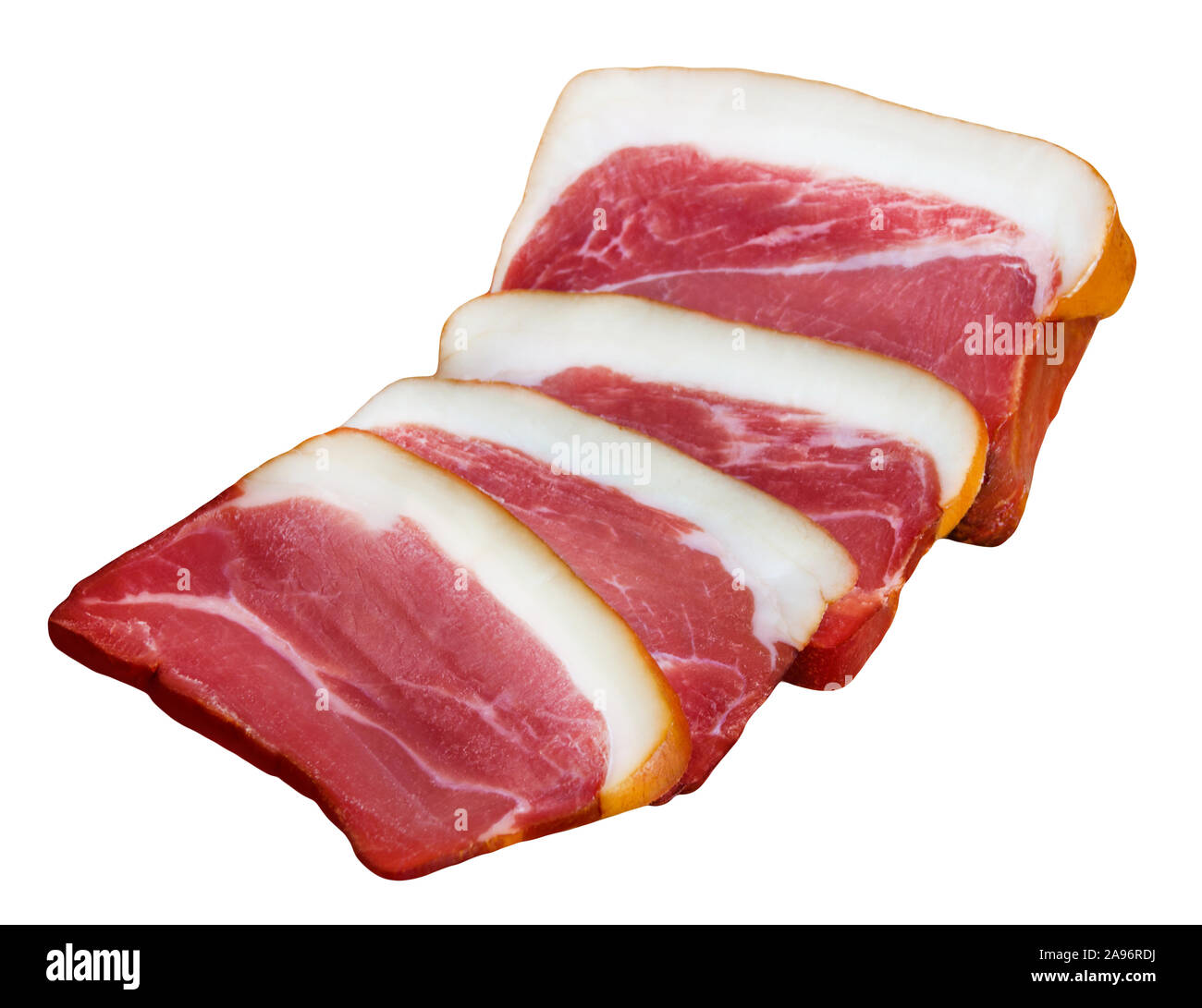 Smoked gammon isolated against white background Stock Photo - Alamy