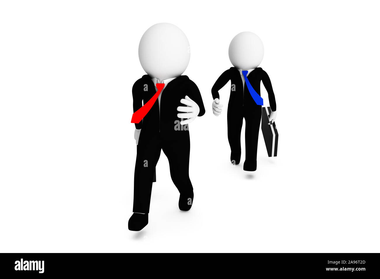 3D Men are racing with eachother against white background. High quality ...
