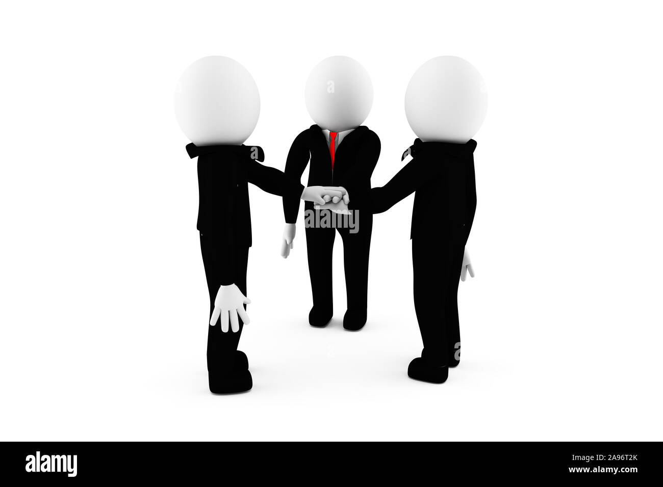 3D businessmen are working as a team against white background. High ...