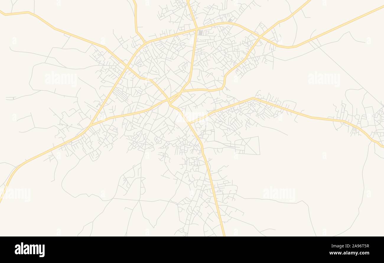 Printable street map of Iwo, Nigeria. Map template for business use ...