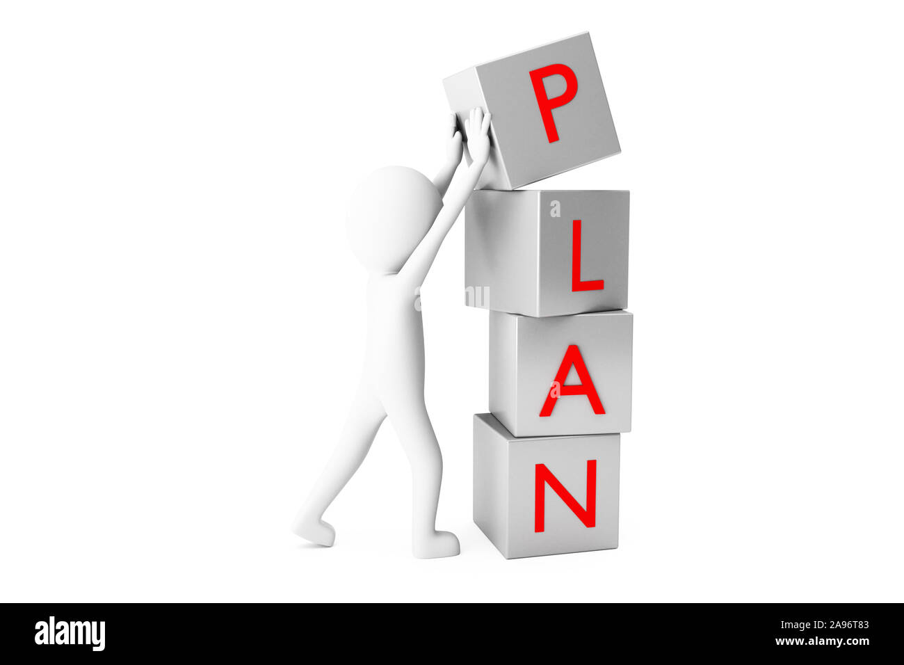 3D men are writing year 2019 with red playblocks Against White against ...