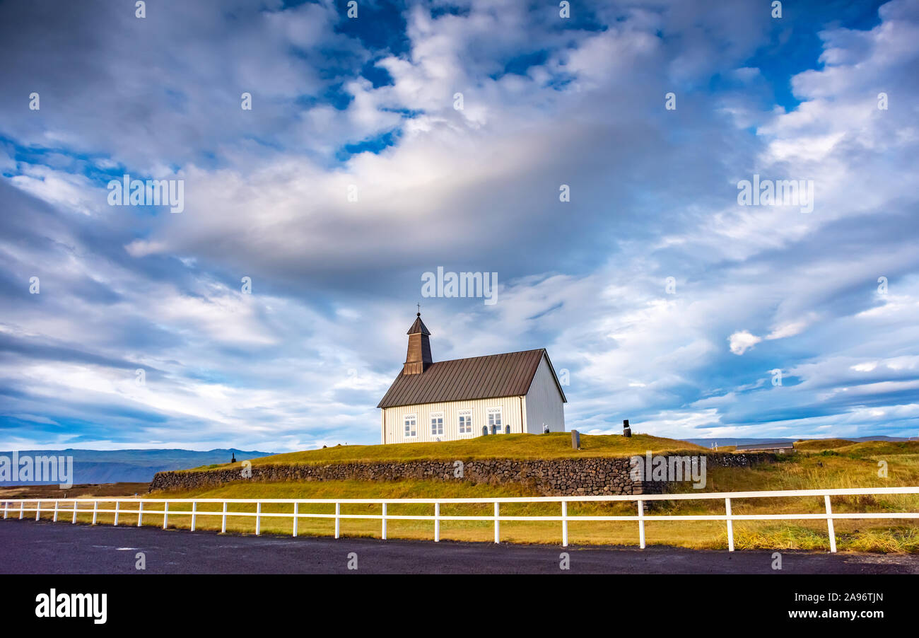 The Wooden Church on Southern Coast of Iceland, called Strandarkirkja ...