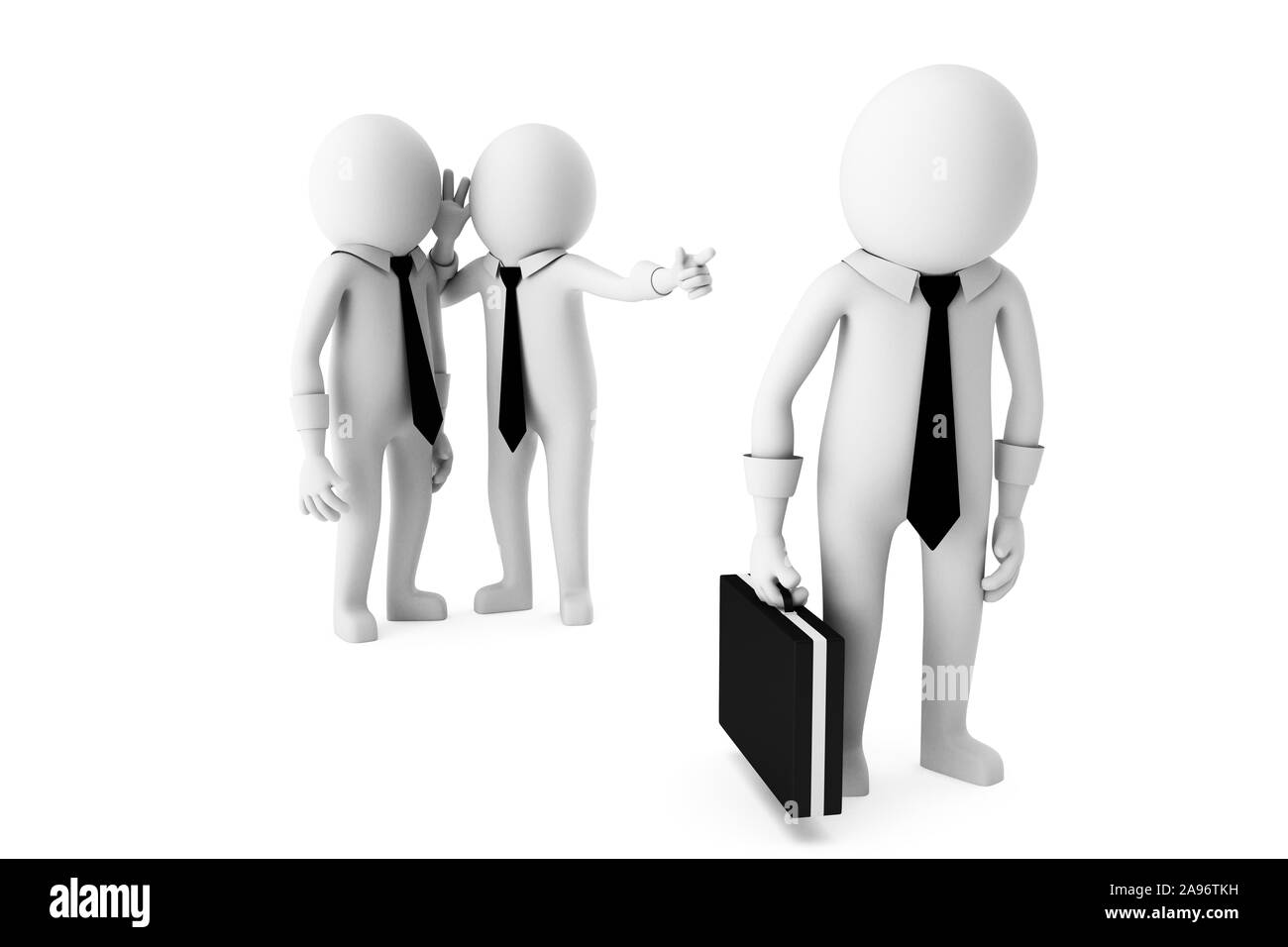 3D Man is winning a race against other contestants on a white ...