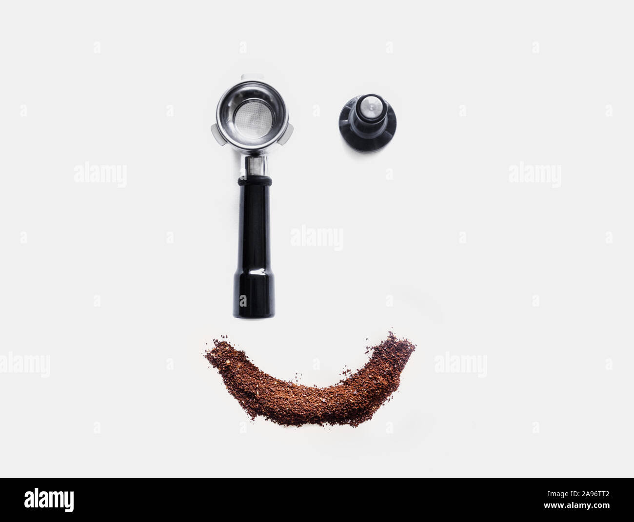 Espresso Tools Making a Smiley Face Stock Photo - Alamy