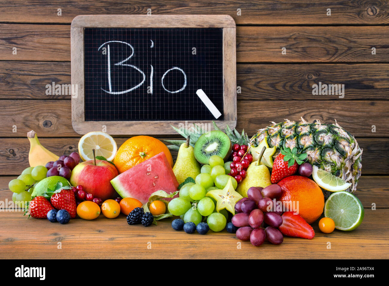 Bio - organic fruits Stock Photo - Alamy