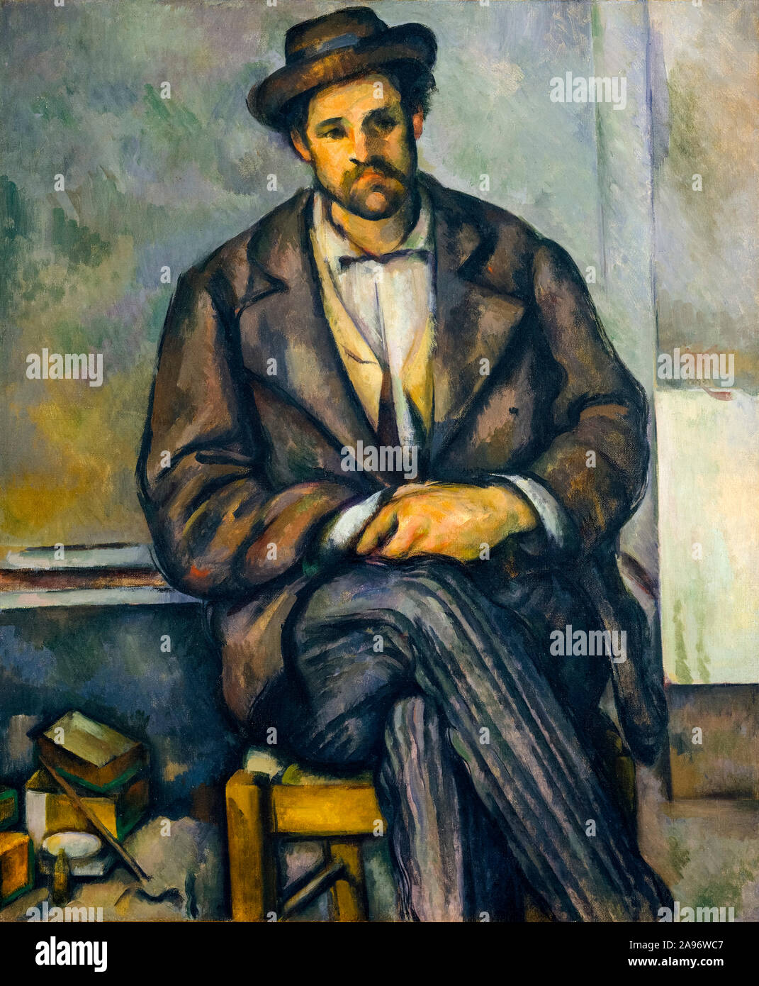 Paul Cezanne, Seated Peasant, portrait painting, 1892-1896 Stock Photo ...