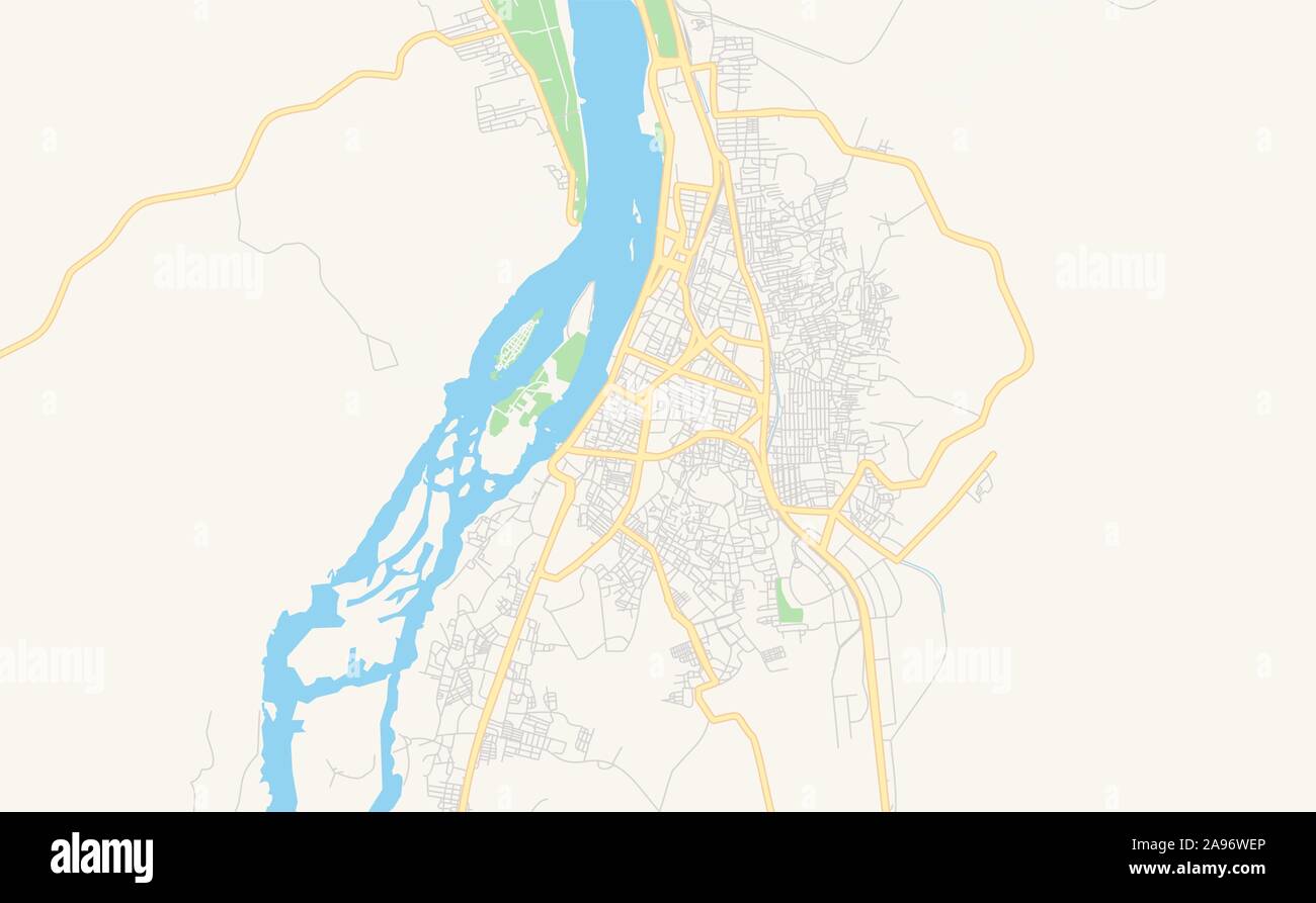 Printable street map of Aswan, Egypt. Map template for business use ...