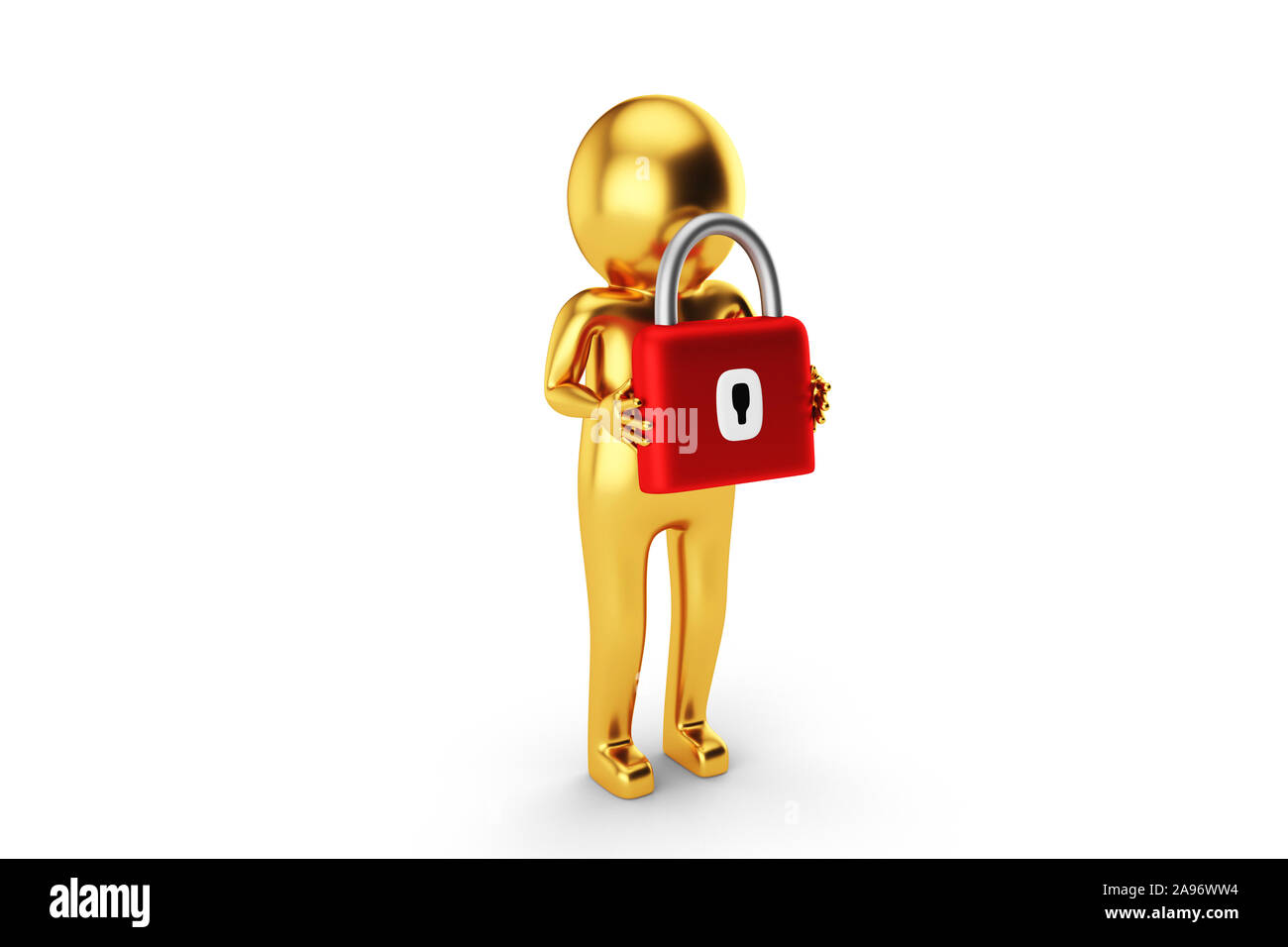 3d man holding golden hi-res stock photography and images - Alamy