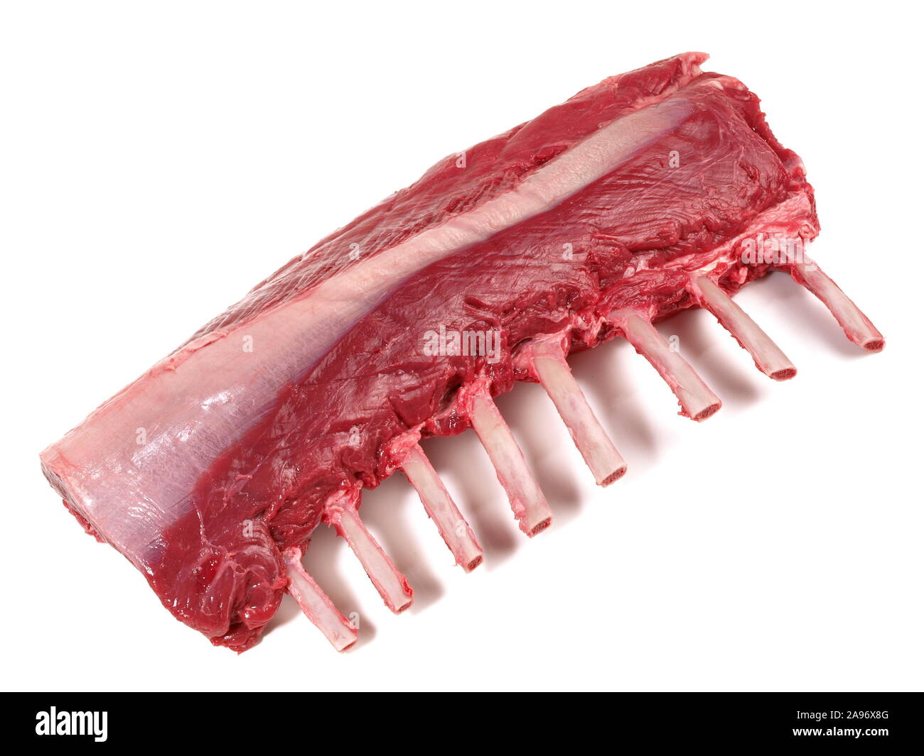 Deer Rack - Wild Game Meat on white Background Stock Photo - Alamy