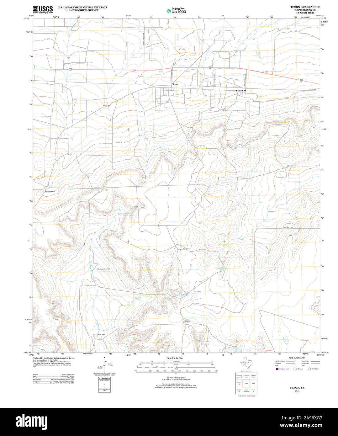 Texon texas map hi-res stock photography and images - Alamy