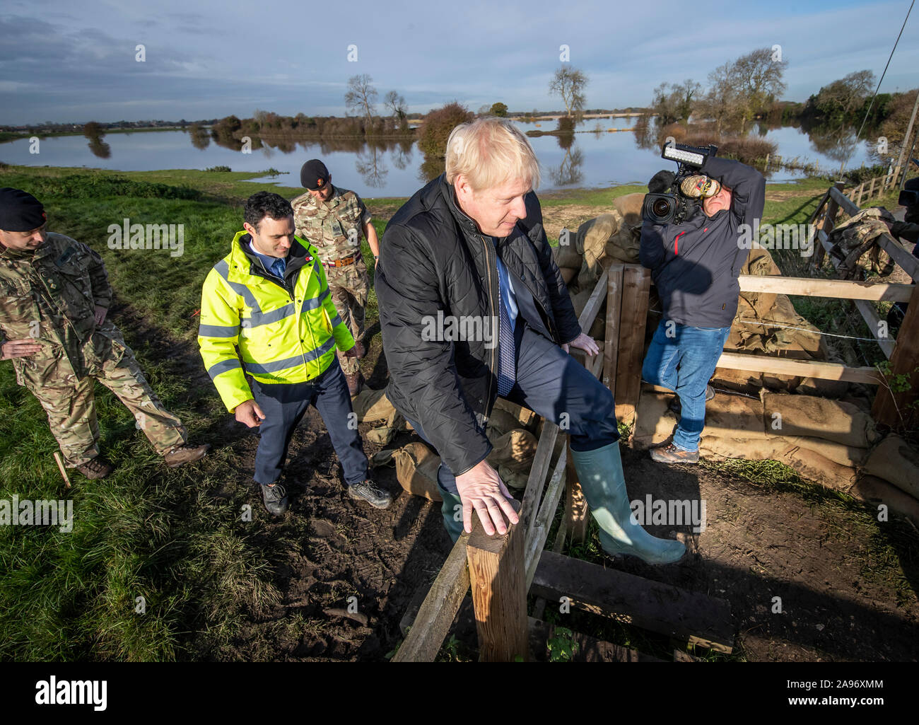 Prime Minister Boris Johnson during a visit to Stainforth, Doncaster ...