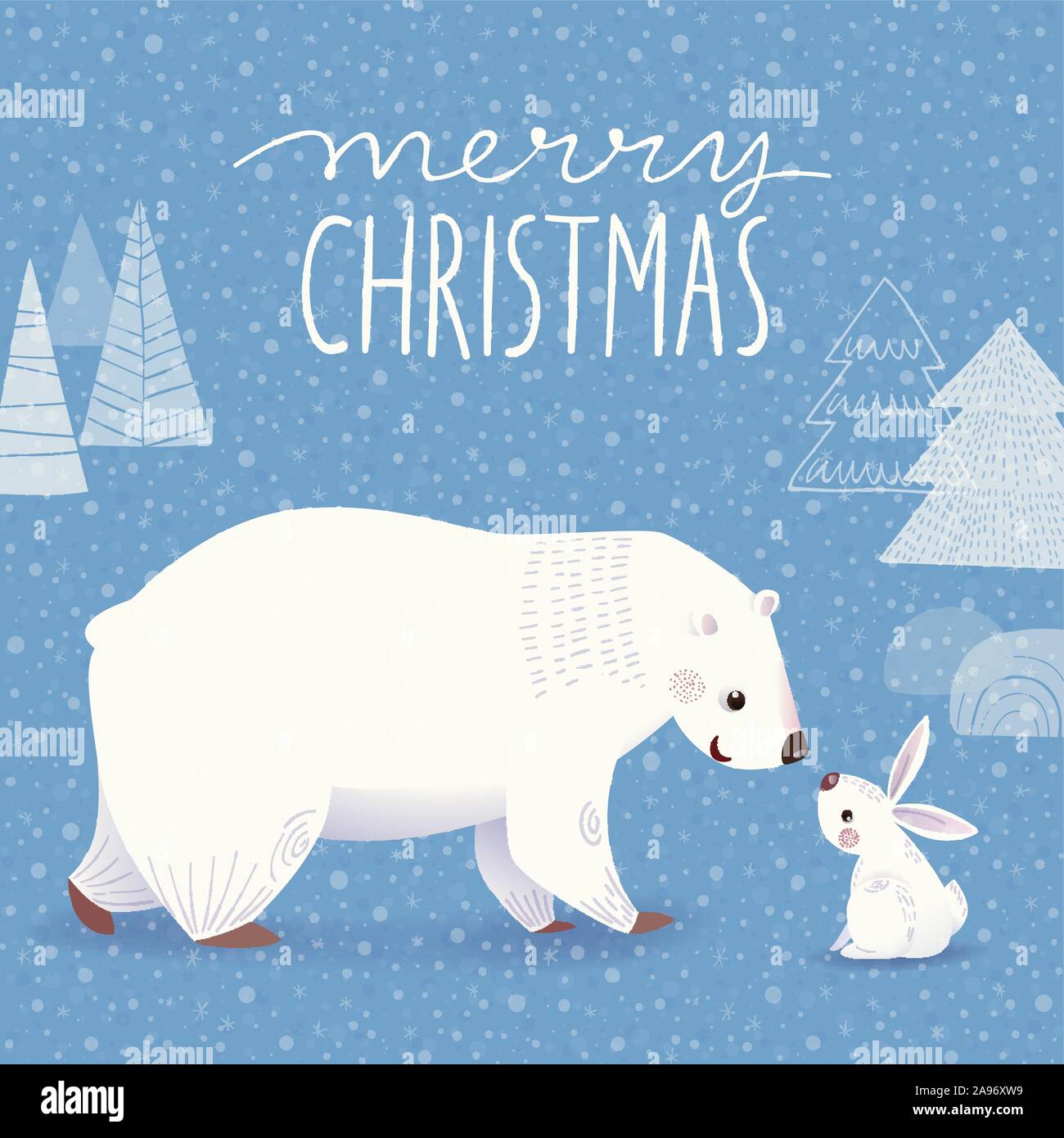 Cartoon polar bear rabbit Stock Vector Images - Alamy