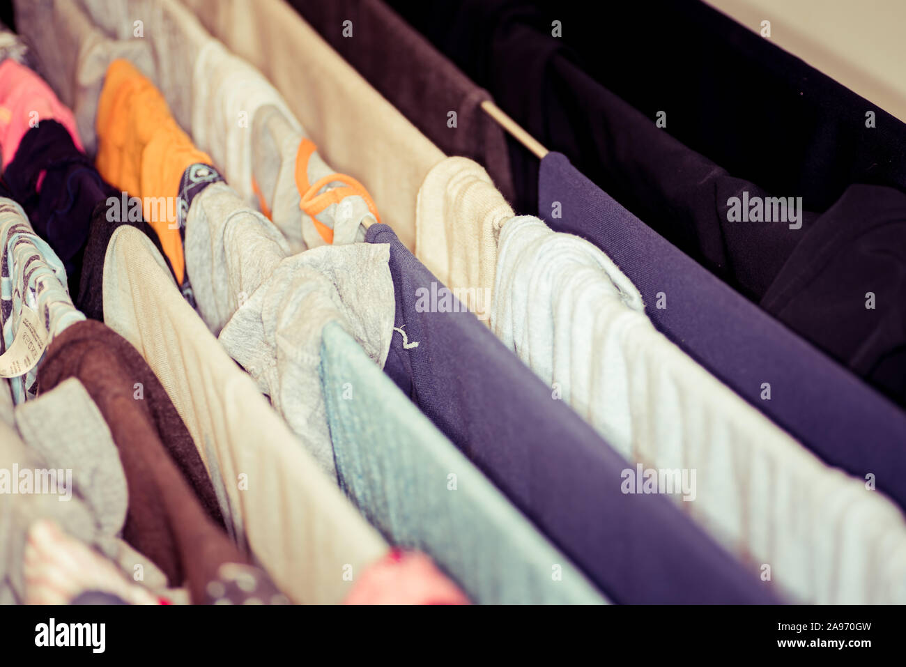 Drying clothes inside airer hi-res stock photography and images - Alamy