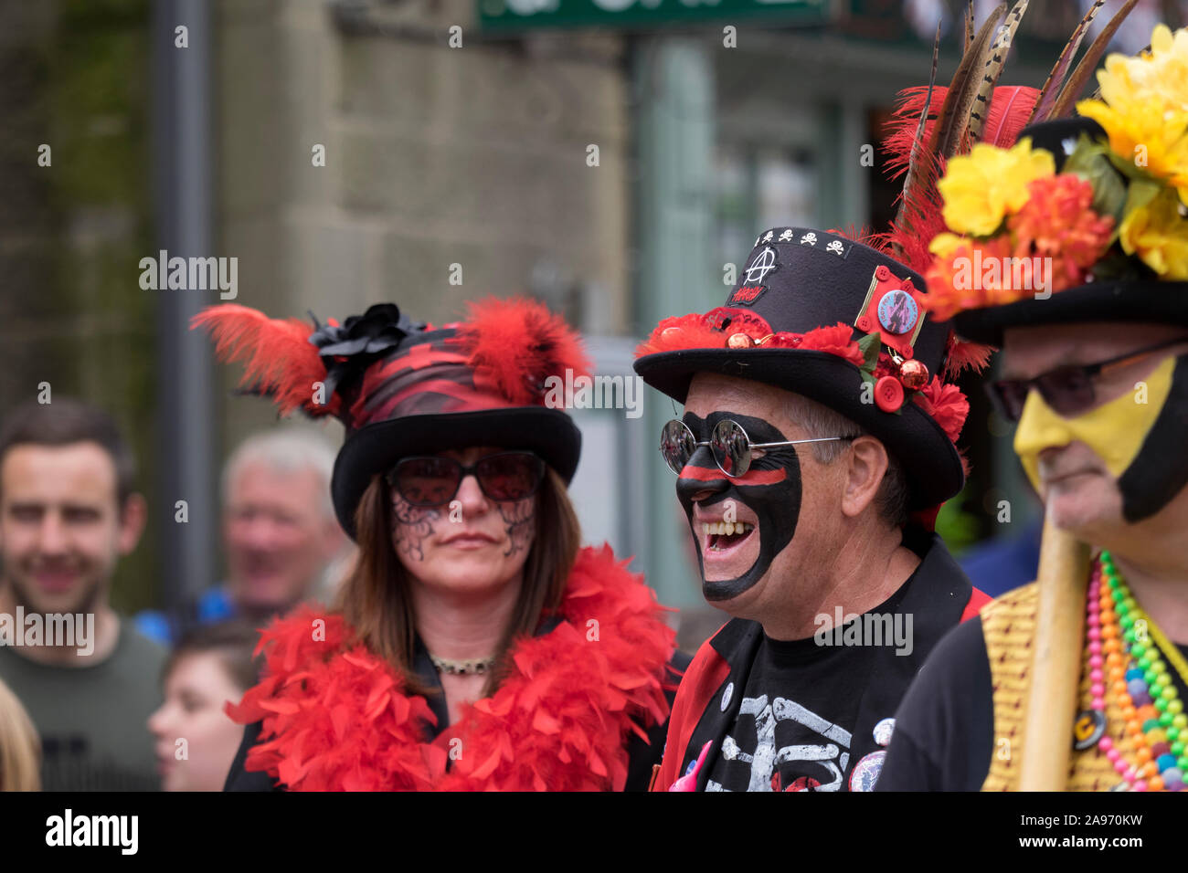 Black Pig Border Morris dancers Derbyshire England Stock Photo - Alamy