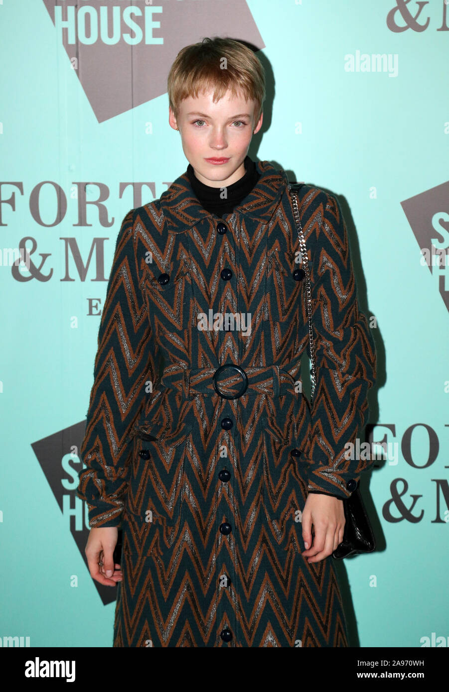 Lucan Gillespie arriving at the launch of Skate at Somerset House with ...
