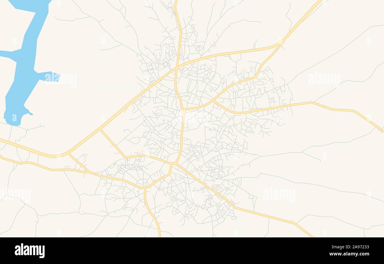 Printable street map of Ikire, Nigeria. Map template for business use ...
