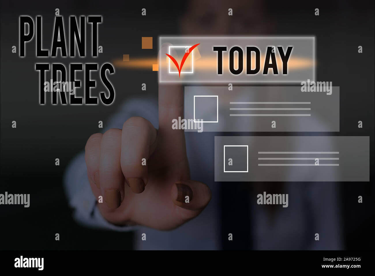 Conceptual hand writing showing Plant Trees. Concept meaning process of ...