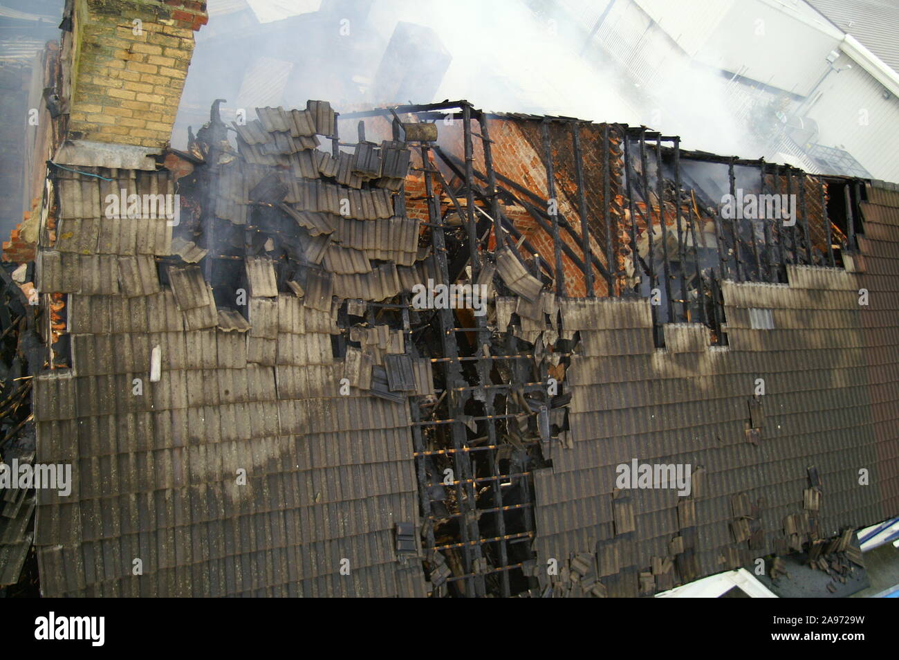 Damaged roof structure hi-res stock photography and images - Alamy