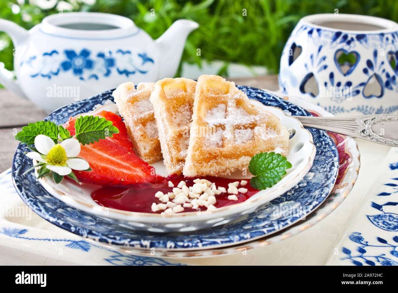 Wafer with strawberries Stock Photo - Alamy