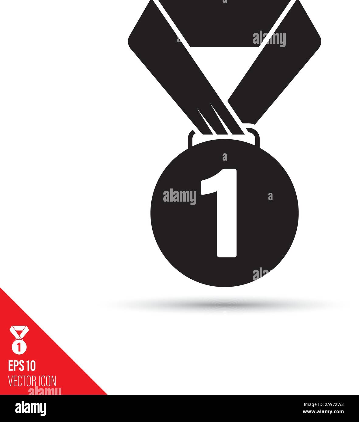 Gold medal for first place glyph icon. Success symbol vector illustration Stock Vector Image ...