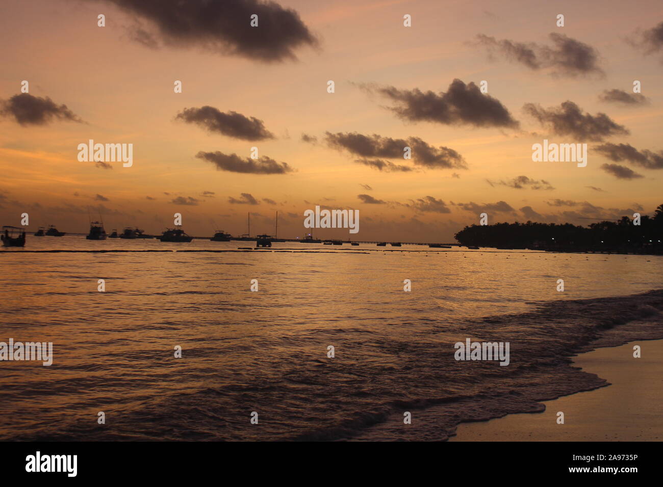 sunset on the beach in Punta Cana Dominican Republic Stock Photo - Alamy