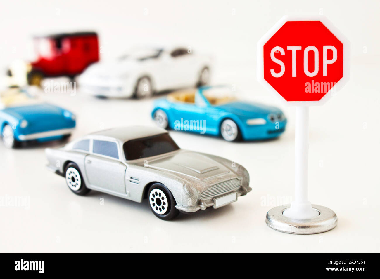 Toy car stop sign hi-res stock photography and images - Alamy