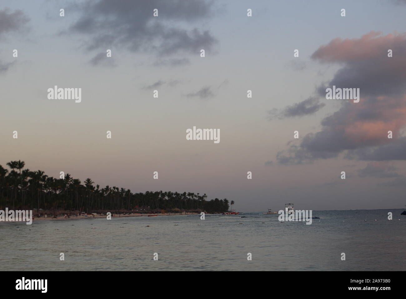 sunset on the beach in Punta Cana Dominican Republic Stock Photo - Alamy