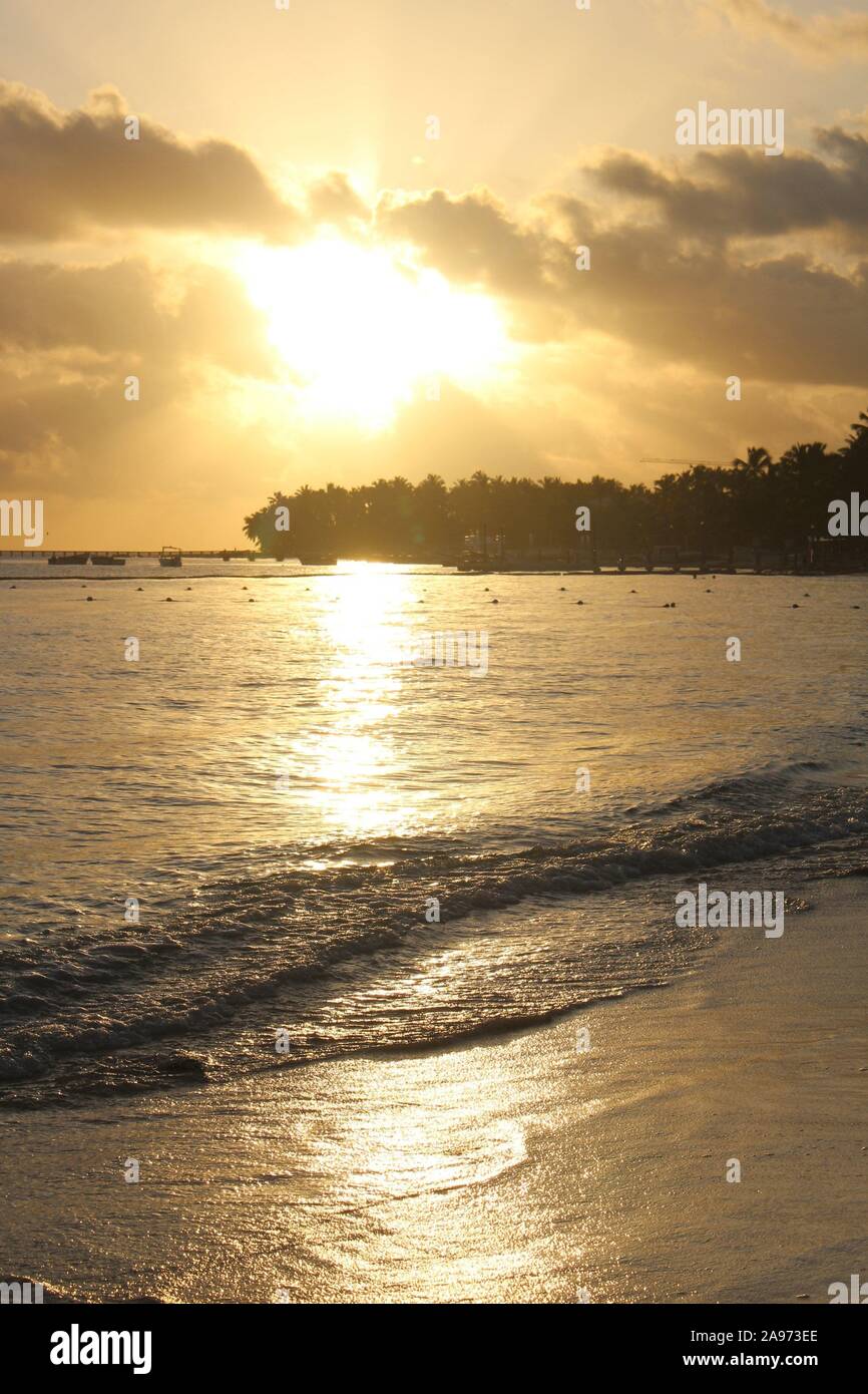 sunset on the beach in Punta Cana Dominican Republic Stock Photo - Alamy