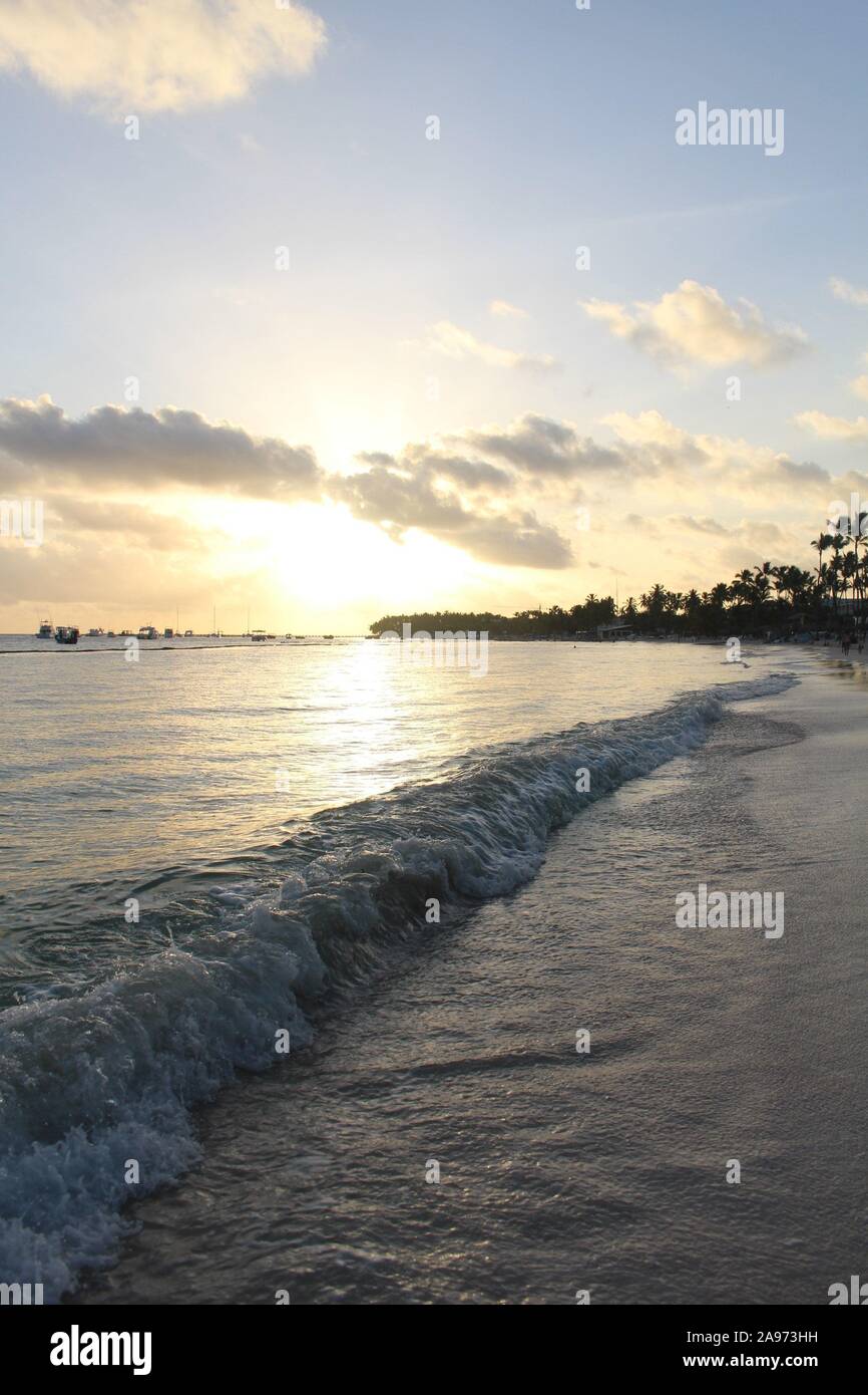 sunset on the beach in Punta Cana Dominican Republic Stock Photo - Alamy
