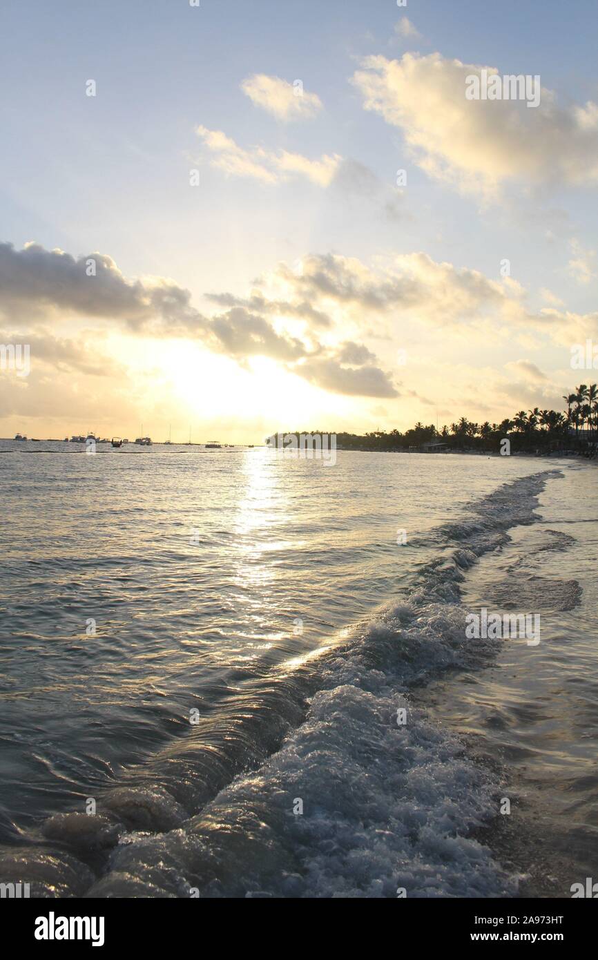 sunset on the beach in Punta Cana Dominican Republic Stock Photo - Alamy