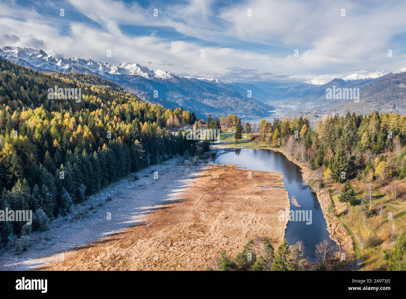 Scenic alpine valley pine hi-res stock photography and images - Alamy