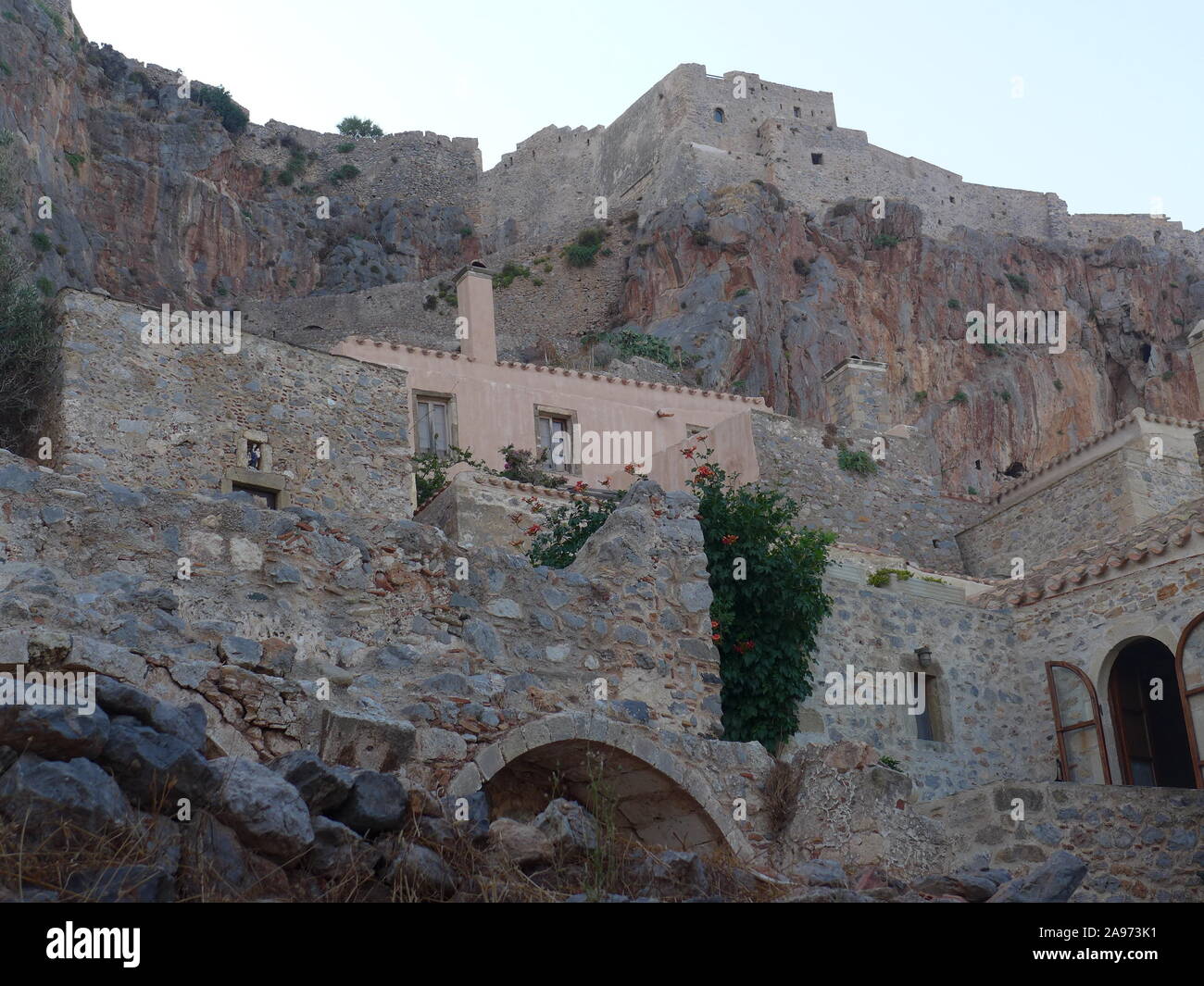 Medieval City fortress of Monemvasia, Greece Stock Photo - Alamy