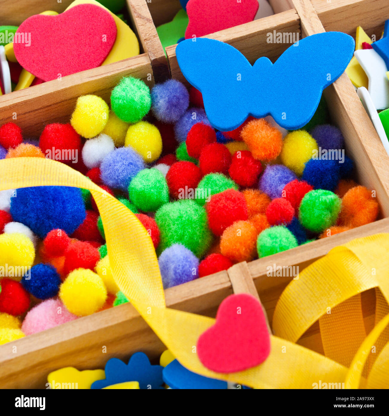 Handicraft colorful elements Stock Photo - Alamy