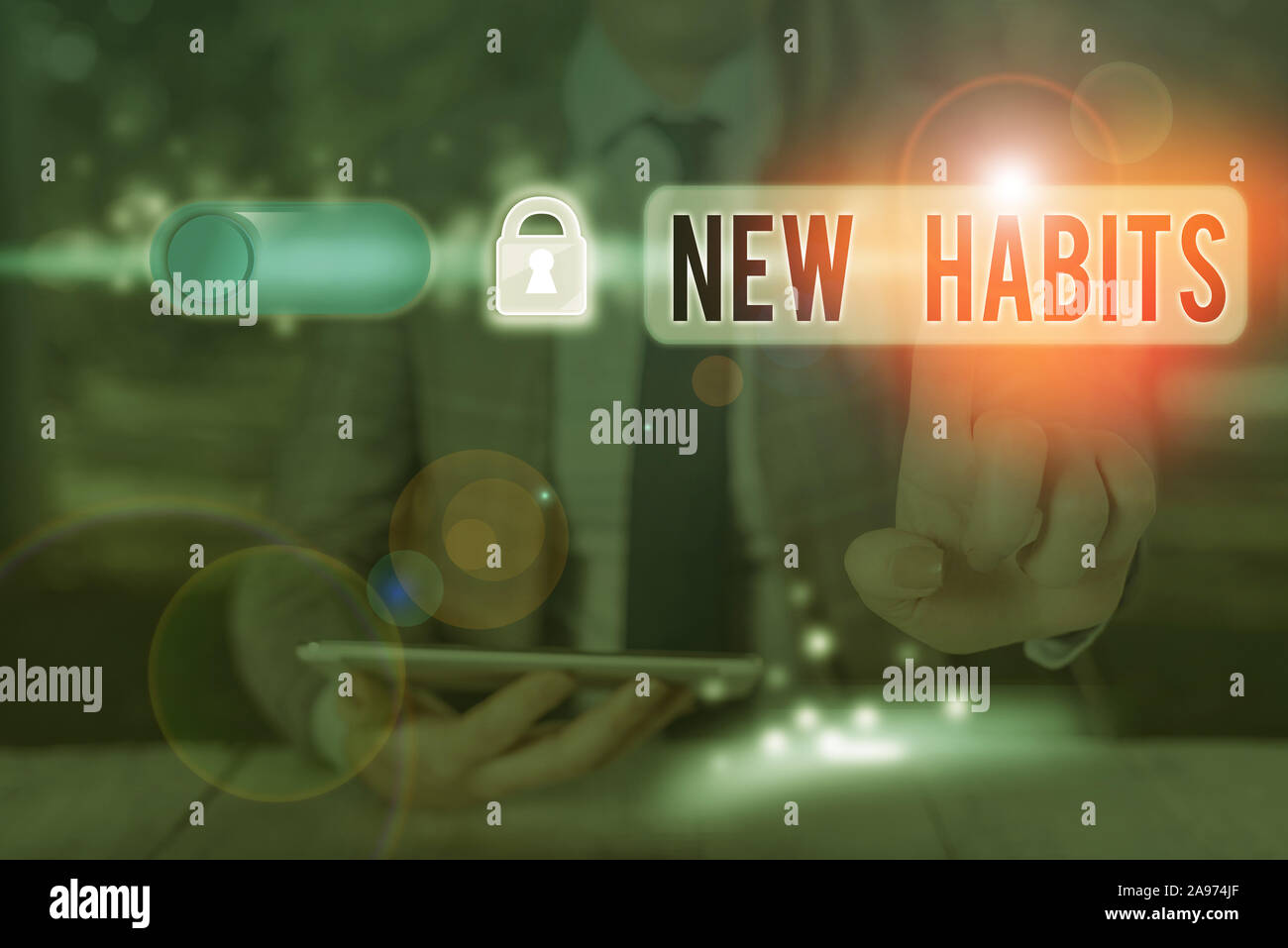 Handwriting text writing New Habits. Conceptual photo change the ...