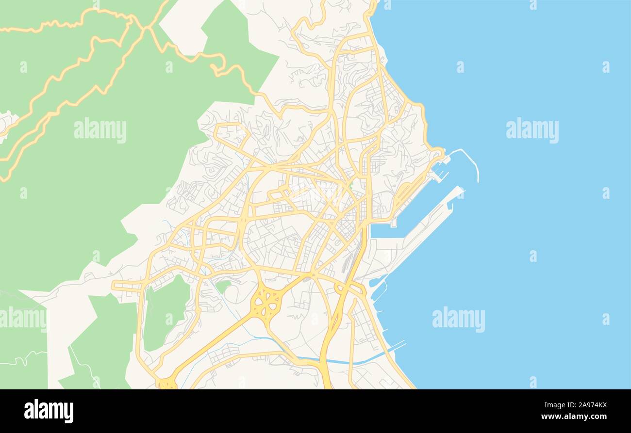 Printable street map of Annaba, Algeria. Map template for business use ...