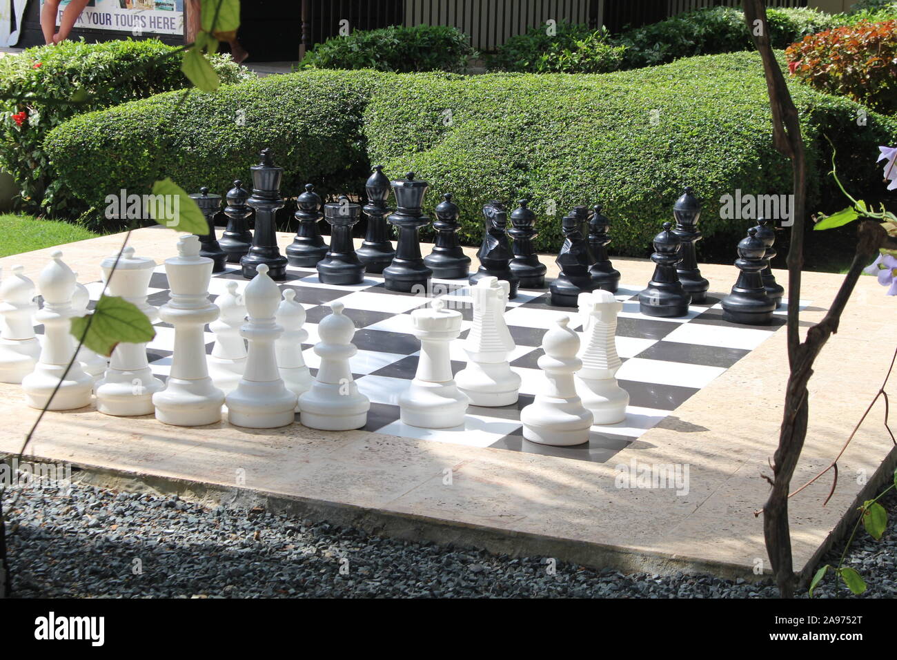 chess set Beaches Palm Beach Punta Cana Dominican Republic Stock Photo ...