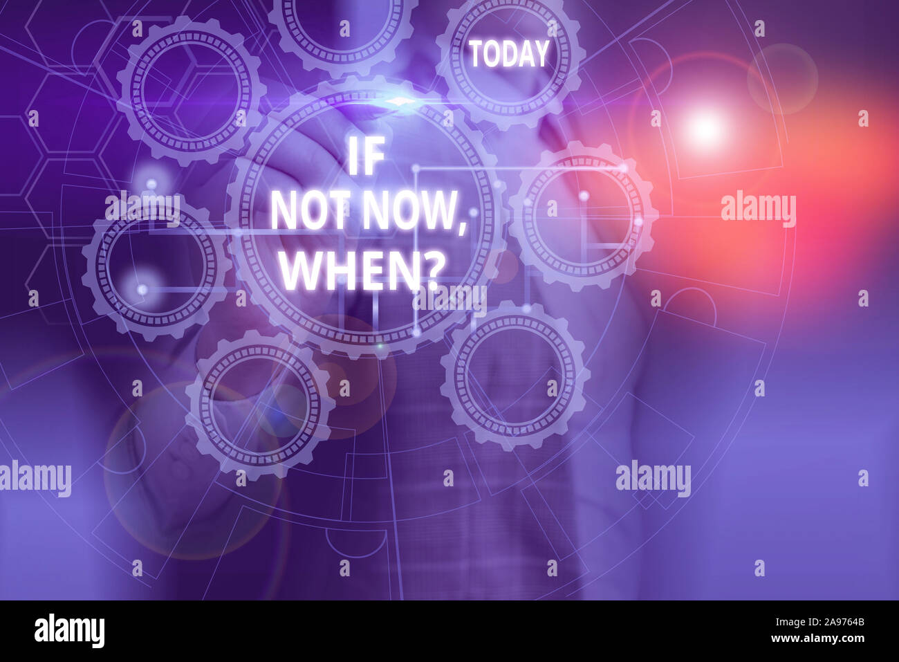 Text sign showing If Not Now When Question. Business photo showcasing ...